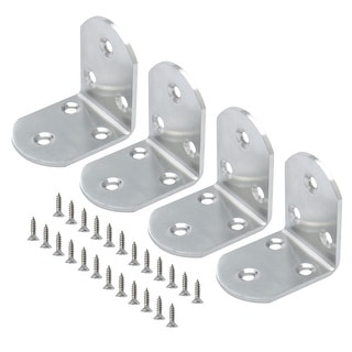 2x2"Angle Bracket Stainless Steel Brace Fastener Support w Screw 4pcs ...