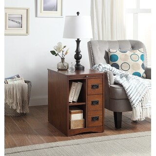 Versatile Nightstand Side Table Drawers Open Compartment Hidden Tray ...