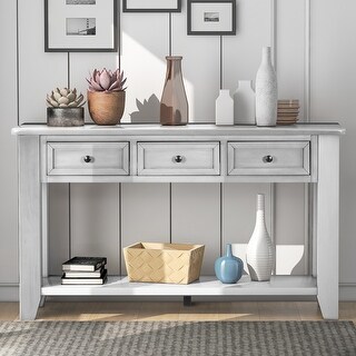 Chic 58" Modern Console Table: 3 Drawers & Open Shelf, Ideal for Living ...