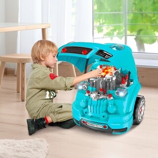 Kids Engine Repair Toy with 61 Pieces, Realistic Sounds & Lights ...