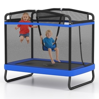 Gymax 6 FT Kids Trampoline w/Swing & Horizontal Bar Safety Enclosure ...
