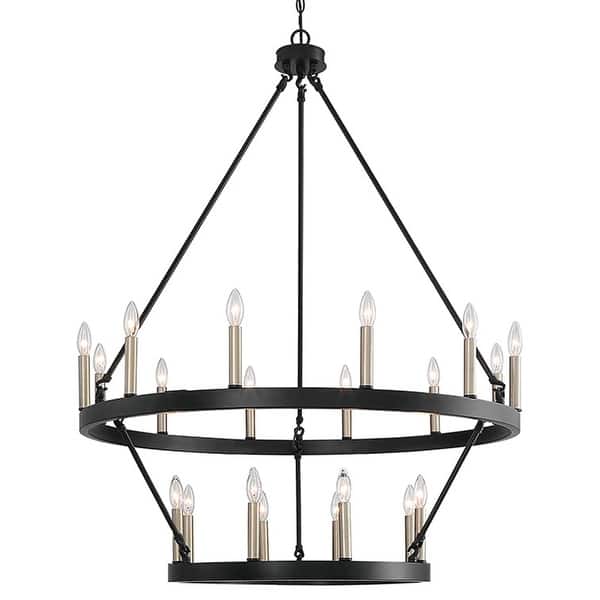 The Gray Barn Highclere Farmhouse 20-light Wagon Wheel Chandelier - 40 ...