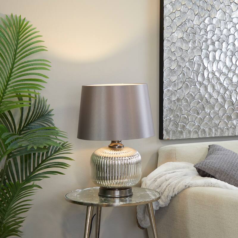 Elegant Silver Glass Table Lamp - Overstock - 35533293