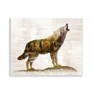 Stupell Forest Pattern Wolf Wall Plaque Art Design By Amber Sterling ...