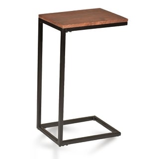 25.25" Chestnut Brown Black Computer Tray Table with Rectangular Top ...