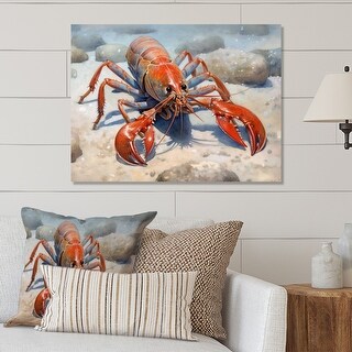 Designart "Freshwater Crayfish II" Animals Metal Wall Art Living Room ...