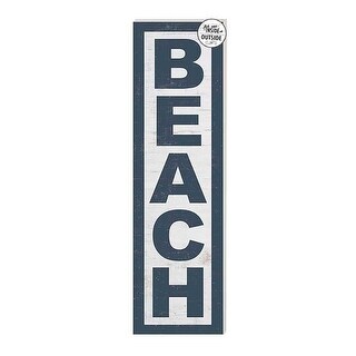Rectangular “Beach” Rectangular Outdoor Wall Sign - 35" - Blue and ...