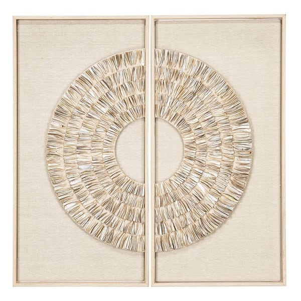 HUJI Glassless Two Piece Pearl Oyster Shell Wall Decor - Bed Bath ...