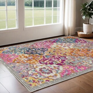 2feet X 3feet Pink And Gray Geometric Dhurrie Area Rug - Bed Bath ...