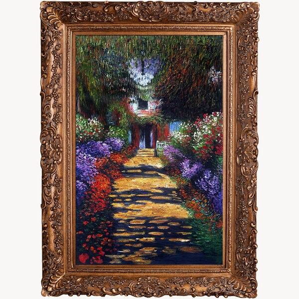 Claude Monet 'Garden Path at Giverny' Hand Painted Oil Reproduction ...