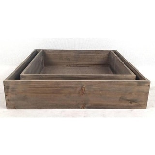 Set Of 2 Square Wood Crates - Bed Bath & Beyond - 41367505