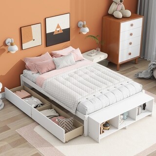 Full Size Stylish Design Bed with Storage Case,Bed-end Storage Case ...