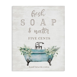 Stupell Antique Fresh Soap & Tub Canvas Wall Art Design By Lettered and ...