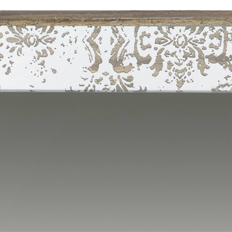 Filo 15 Inch Square Accent Wall Mirror, Raised Edges, Silver Wood Frame ...