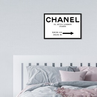 Oliver Gal 'Couture Road Sign Minimalist' Fashion and Glam Black Wall ...