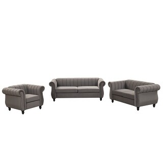 Modern Three-Piece Sofa Set Including Three-Seater Sofa, Double Seater ...
