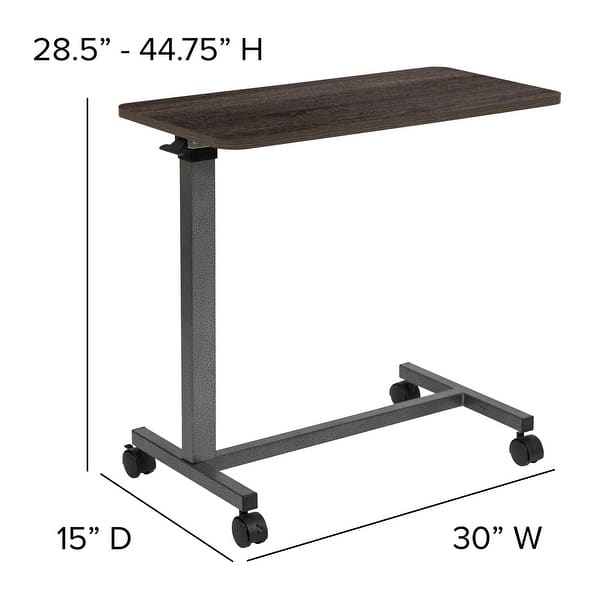 Adjustable Overbed Table with Wheels for Home and Hospital-Rolling Bedside Table - Bed Bath ...