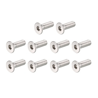 M3x10mm 304 Stainless Steel Hex Socket Countersunk Flat Head Screw Bolts 100PCS - Silver Tone ...