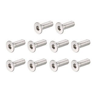 M3x10mm 304 Stainless Steel Hex Socket Countersunk Flat Head Screw Bolts 100PCS - Silver Tone ...