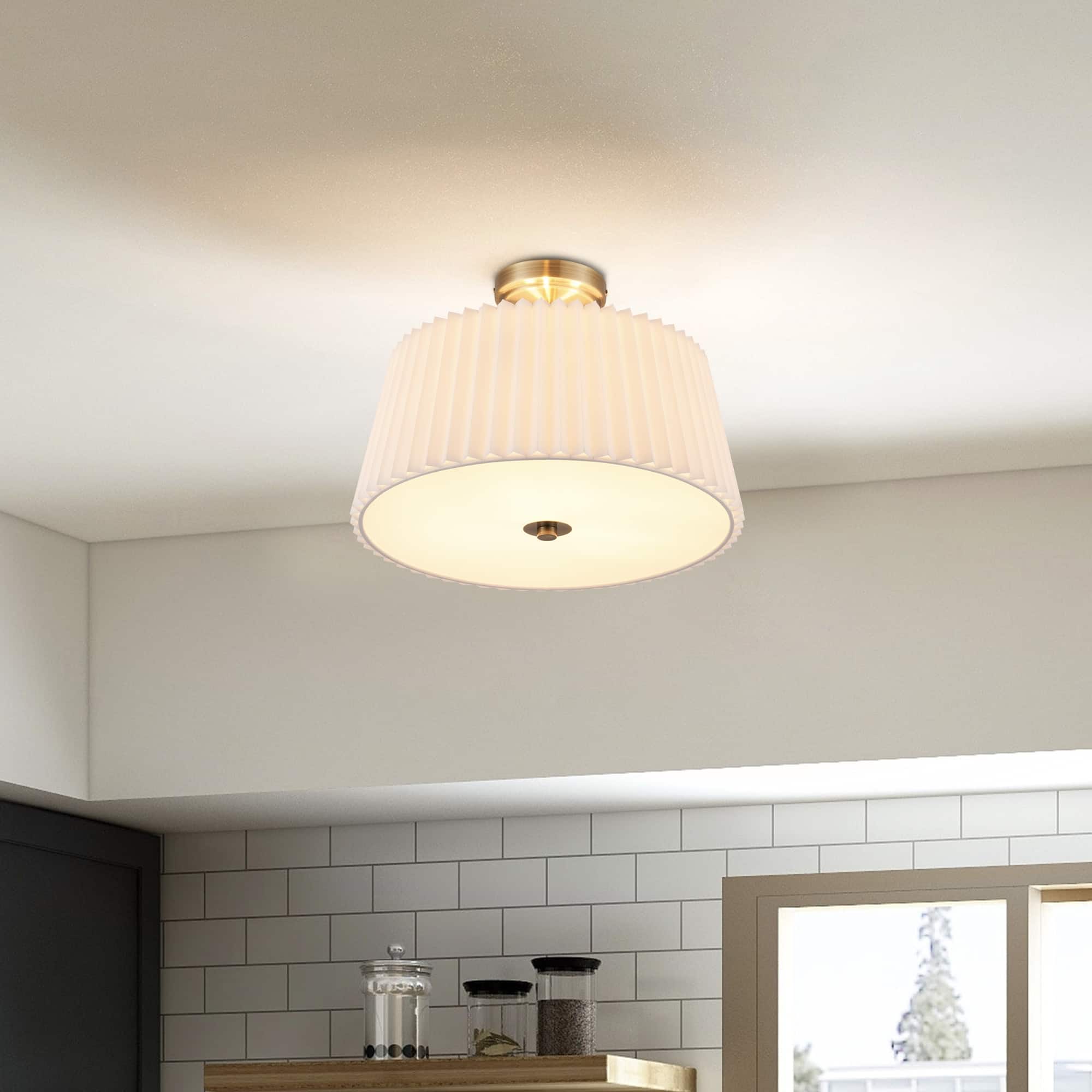 CO-Z 3-Light Modern Semi Flush Mount Ceiling Light Fixture - Gold - On ...