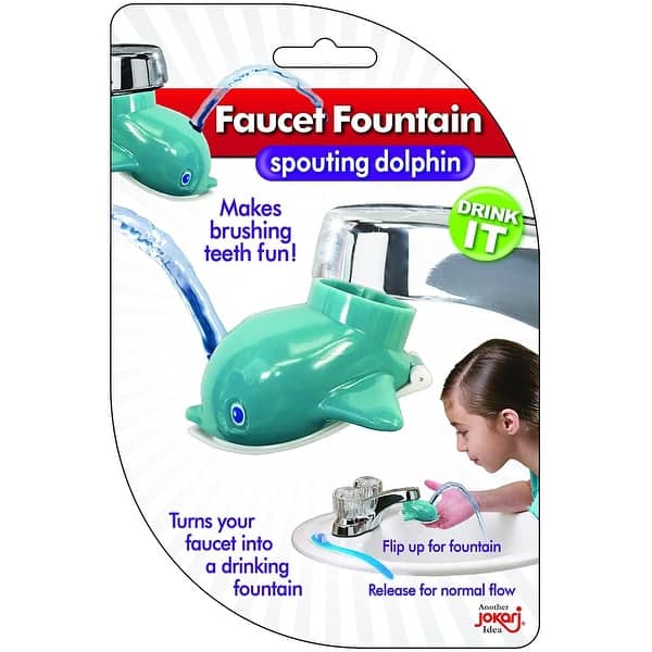 Jokari Dolphin Faucet Fountain - Kids Bathroom Sink Tap Water Drinking ...