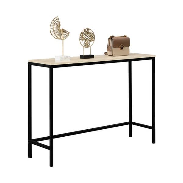 Industrial Style Porch Table Single Layer Light Walnut Color Console ...