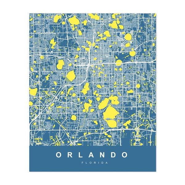 Orlando Florida Orlando Map Art Florida USA Maps Art Print/Poster - Bed ...