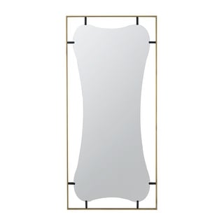 Ani 60 Inch Wall Mirror, Artistic Cut Out Design, Gold Finish Metal ...