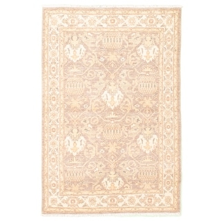 Hand-knotted Chobi Finest Grey Wool Rug - 4'1" x 6'1"/4'1 x 6'1 - Bed ...