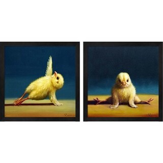Lucia Heffernan 'Yoga Chick Side Plank & Front Split' Framed Art (Set ...