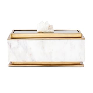 Rectangular Marble Box with Lid - 14" - White - Bed Bath & Beyond ...