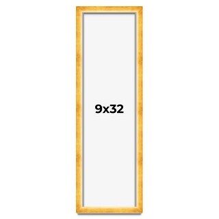 9x32 Shadow Box Frame Gold | 1.625 Inches Deep Real Wood Traditional ...