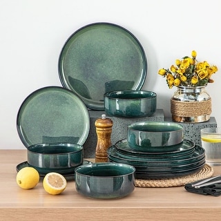 vancasso Starry 12-Piece Glossy Elegance Glaze Stoneware Dinnerware Set ...