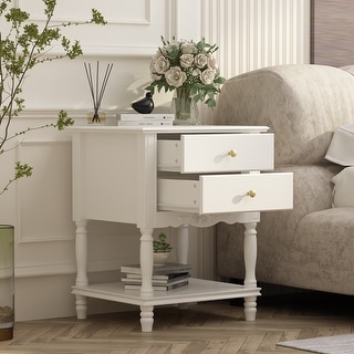 Nightstand End Table Side Table Wood Night Stand White Bedside Table ...