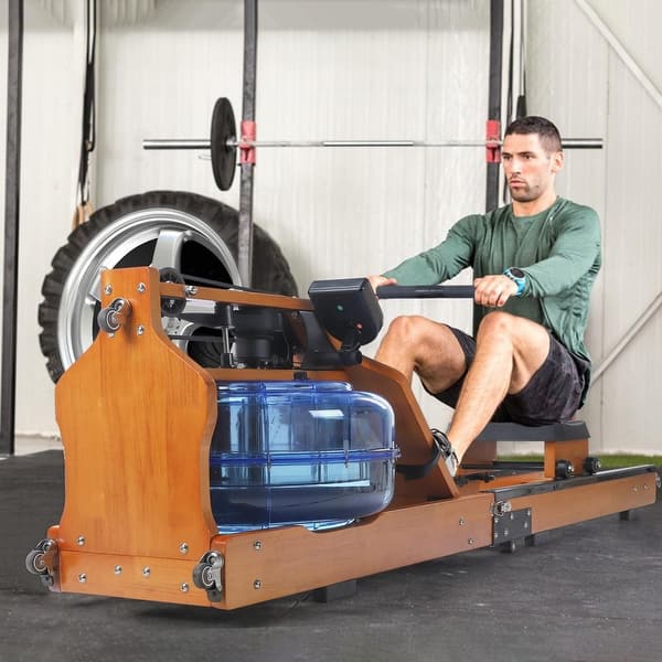 Water Rowing Machine With LED Display Wooden Rowing Machine With ...