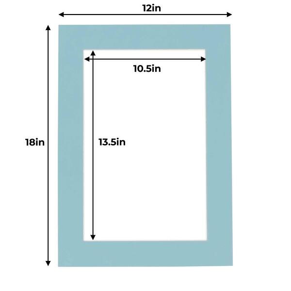 11x14 Mat for 12x18 Frame - Precut Mat Board Acid-Free Aqua Blue 11x14 ...