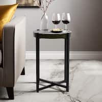 Sagebrook Home Modern 22"H Metal and Glass Side Table in Black with ...