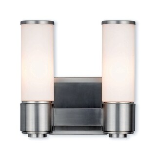 Livex Lighting Weston 2 Light Vanity Light with Hand-Blown Glass - Bed ...