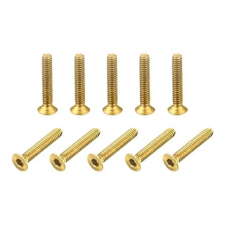 Flat Head Socket Cap Screws, M2-0.4x12mm Brass Inner Hex Drive Bolts ...