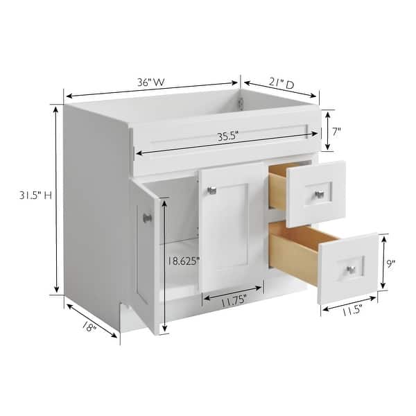 Design House Brookings 36x21 Modern 2-Door 2-Drawer Shaker Bathroom ...
