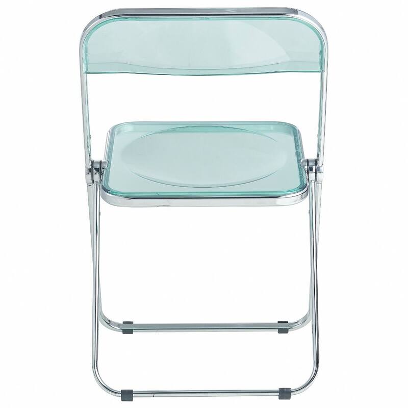 Lawrence Transparent Acrylic Folding Chair Chrome Frame By LeisureMod ...
