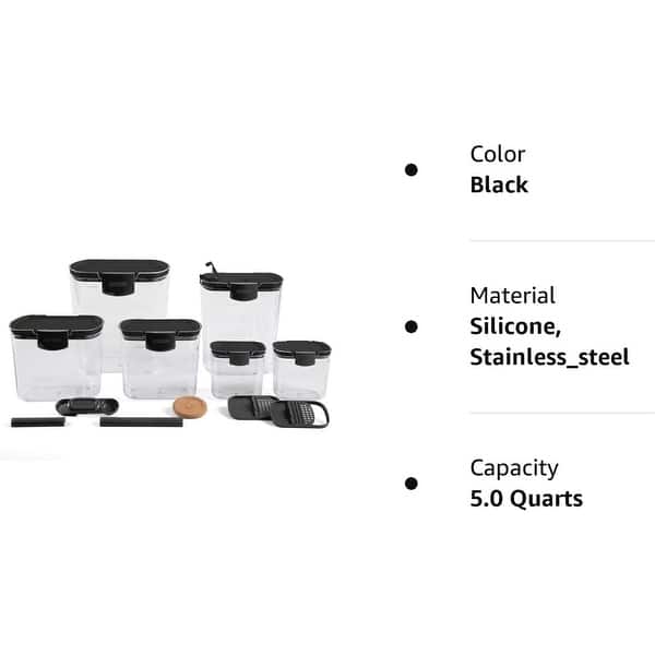 Progressive Prepworks ProKeeper 6 Piece Kitchen Clear Plastic Airtight ...
