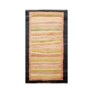 4x6 Hand Knotted Peshawar Beige Wool Modern Oriental Area Rug - 3' 6 ...