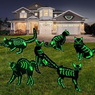 6 Packs Halloween Black Cats Yard Signs Stakes Props - Bed Bath ...