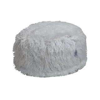 White Faux Fur Fuzzy Nest Round Ottoman - Bed Bath & Beyond - 30804295