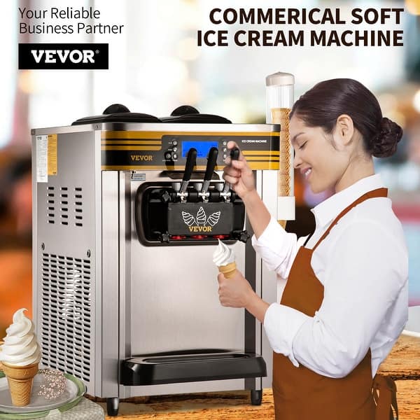 VEVOR Commercial Ice Cream Maker, 22-30L/H Yield,for Restaurant Snack ...