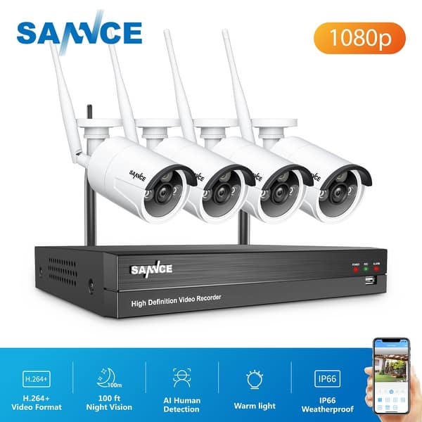 SANNCE 8CH IP Security Camera System Wireless Transmission of Signals ...