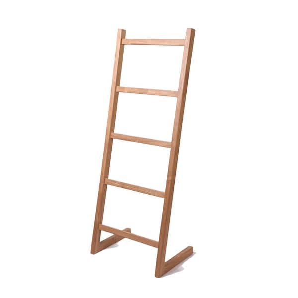 Teak Self-standing Towel Ladder 59" (150 cm) with 5 bars - Bed Bath ...