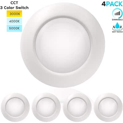 Luxrite 4" Dimmable LED Disk Light, 3 Color Options 3000K 4000K 5000K ...