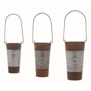 Transpac Metal 13 in. Multicolor Spring Corrugated Tapered Nested ...